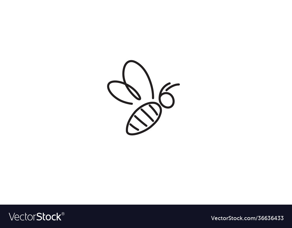 Creative bee insect abstract logo Royalty Free Vector Image