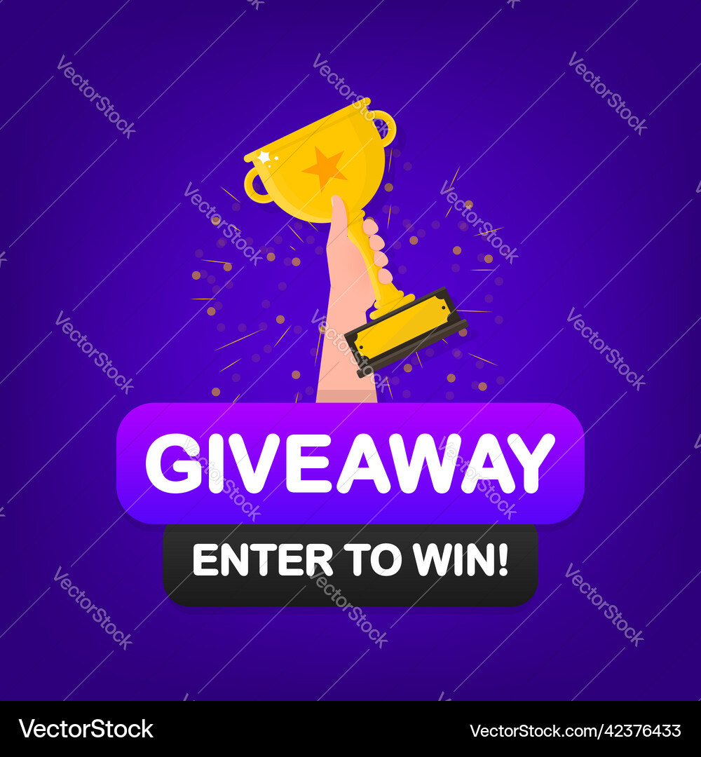 Giveaway Logo Vorlage für Social Media Post Vektorbild