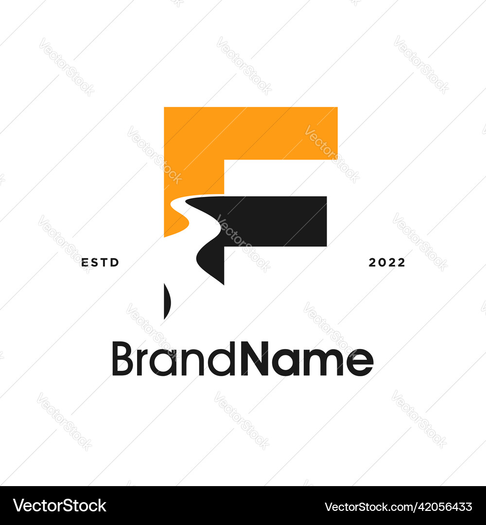 Initial f road path Royalty Free Vector Image - VectorStock
