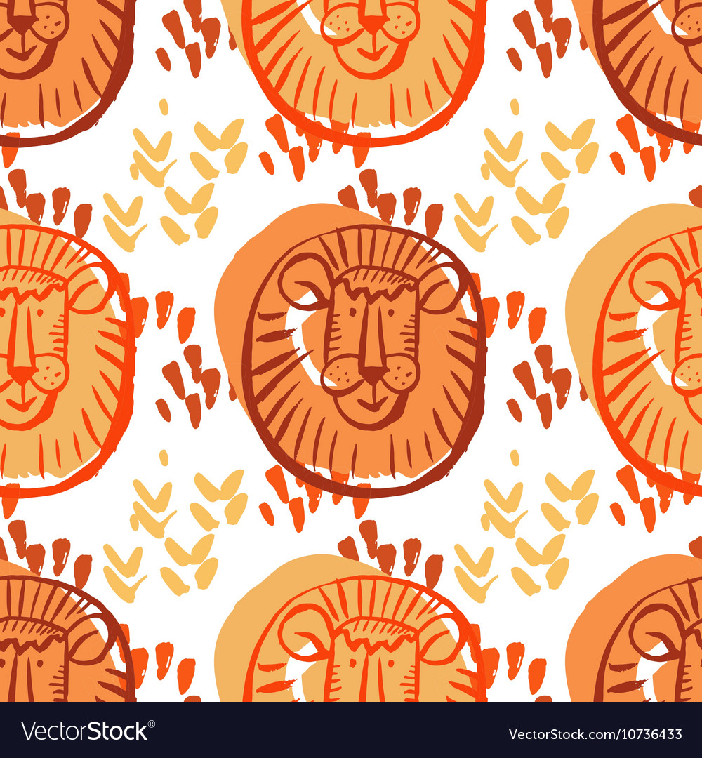 Lion pattern Royalty Free Vector Image - VectorStock