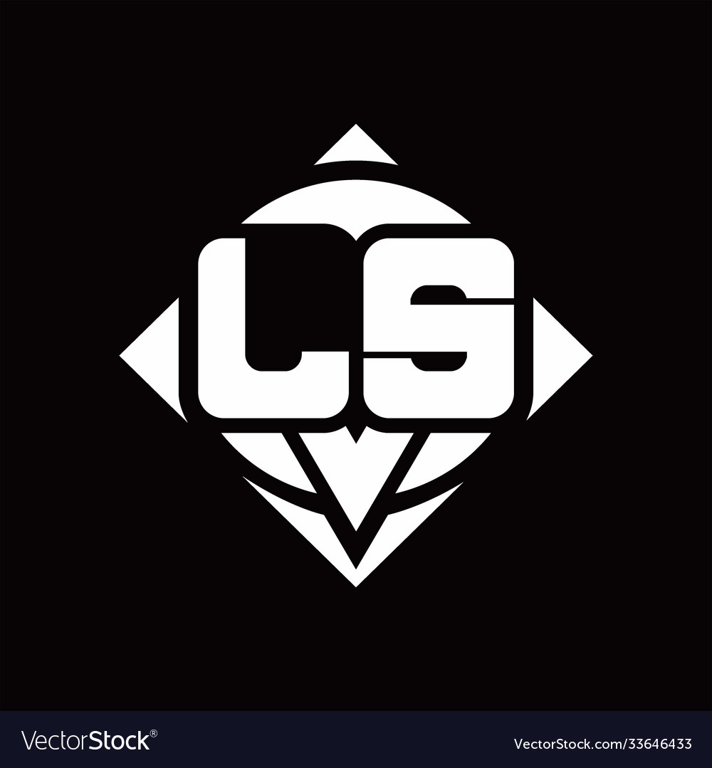 Ls logo monogram with circle shape and square Vector Image