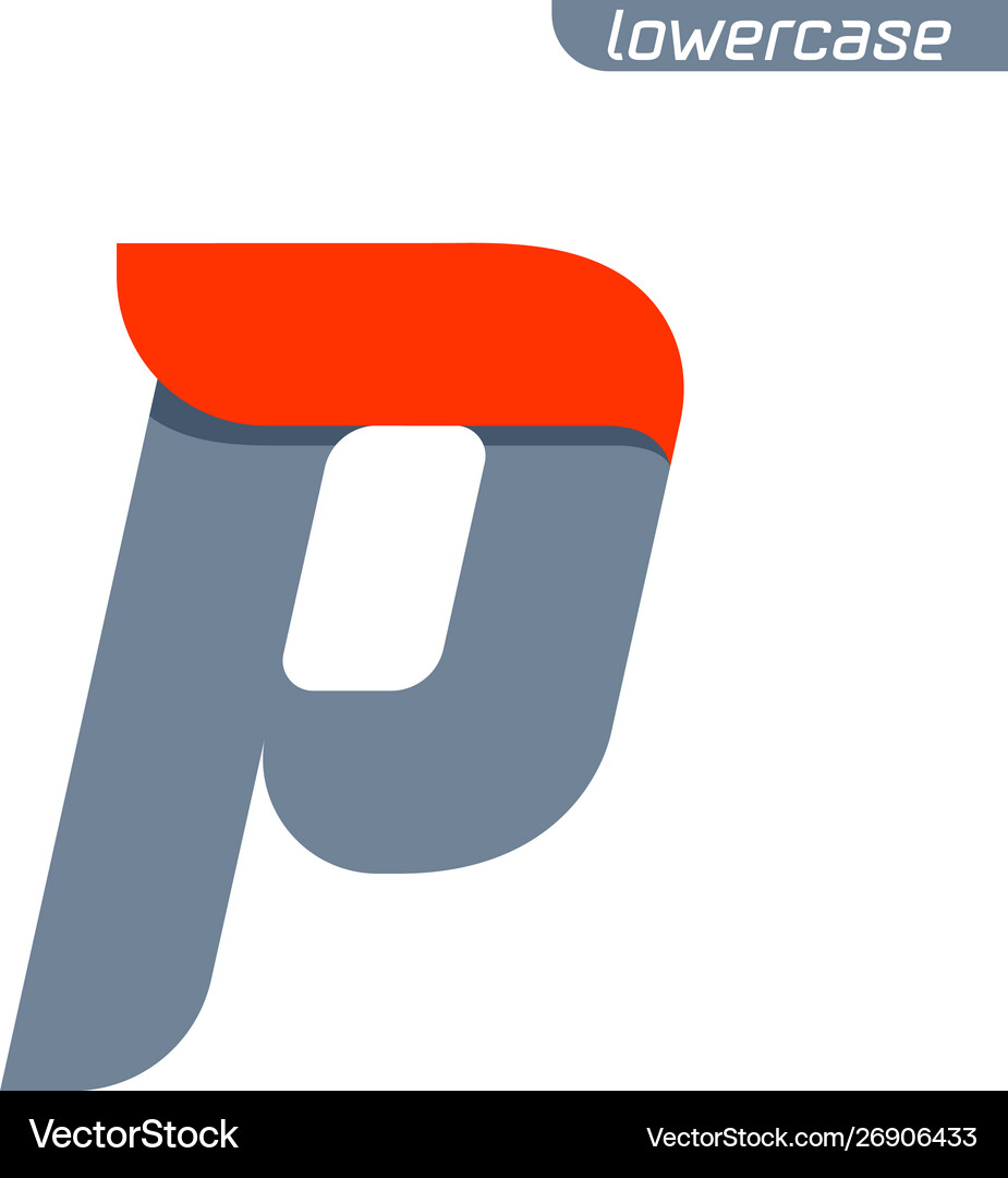 P letter logo with fast speed red flag line Vector Image