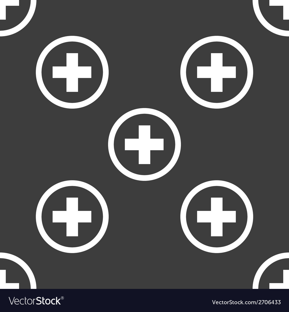 Plus web icon flat design seamless pattern Vector Image
