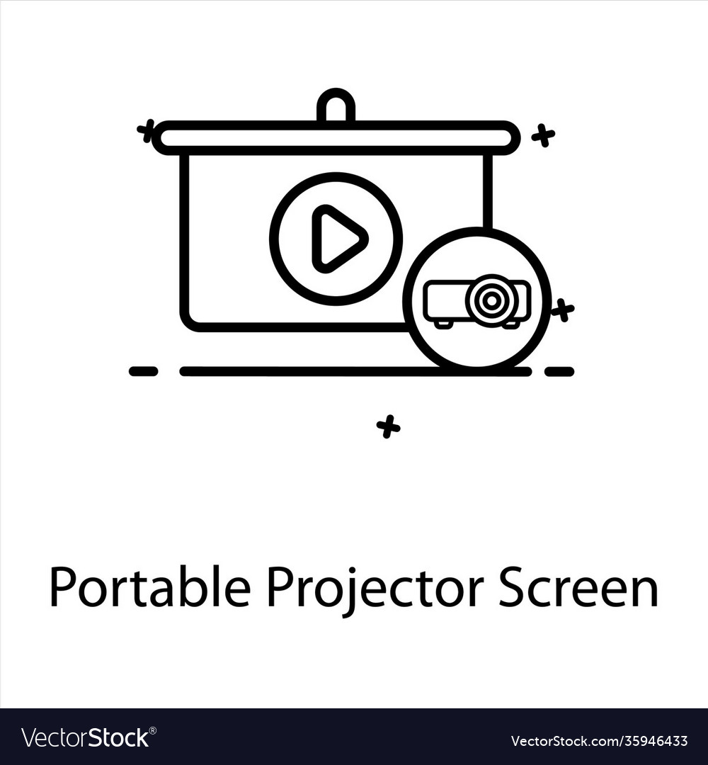 Portable projector screen Royalty Free Vector Image
