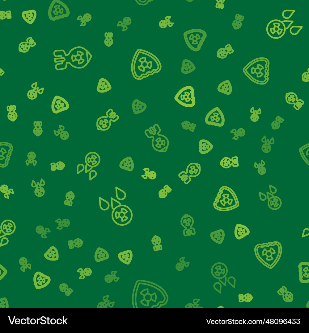 Set line nuclear bomb acid rain and radioactive Vector Image