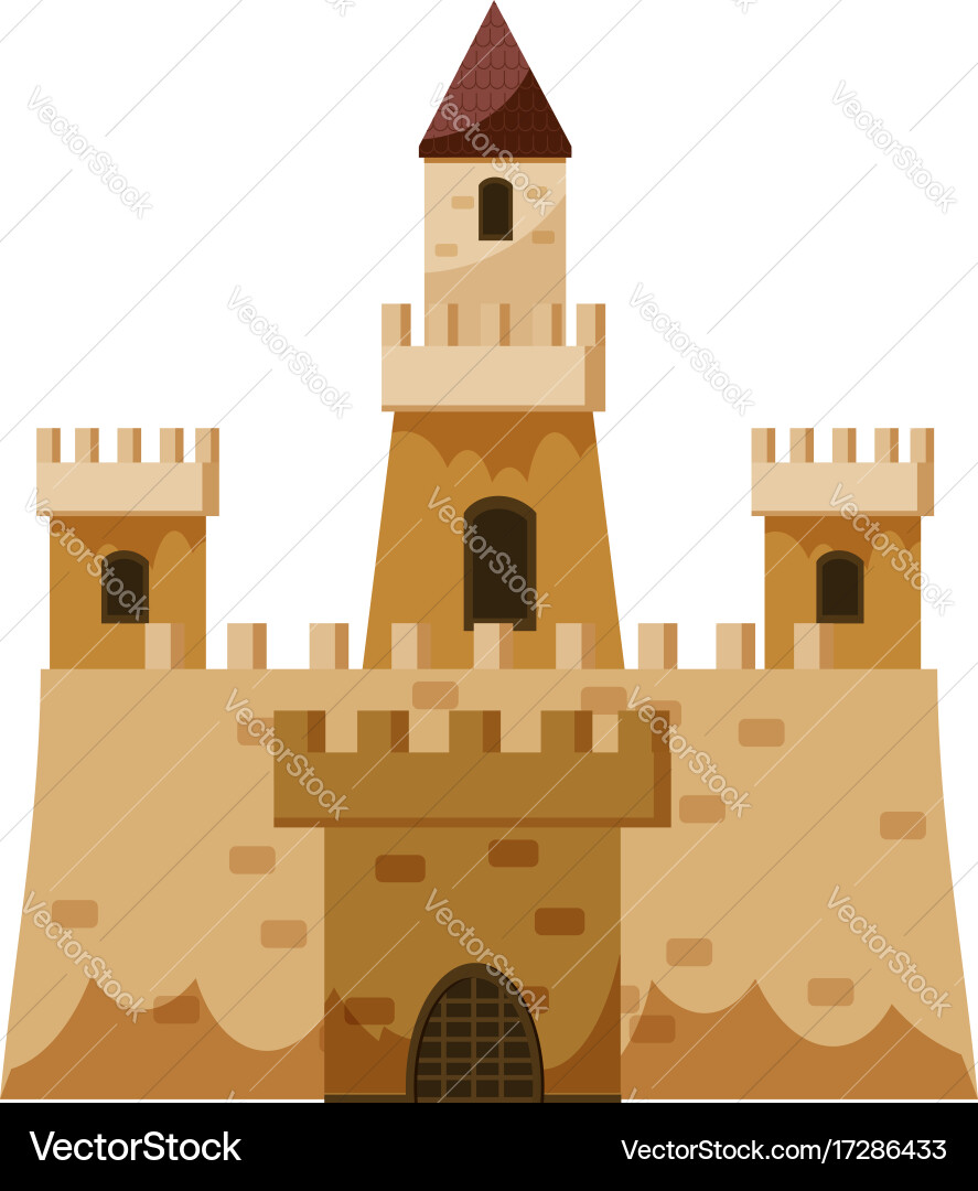 Stone historical castle icon cartoon style Vector Image