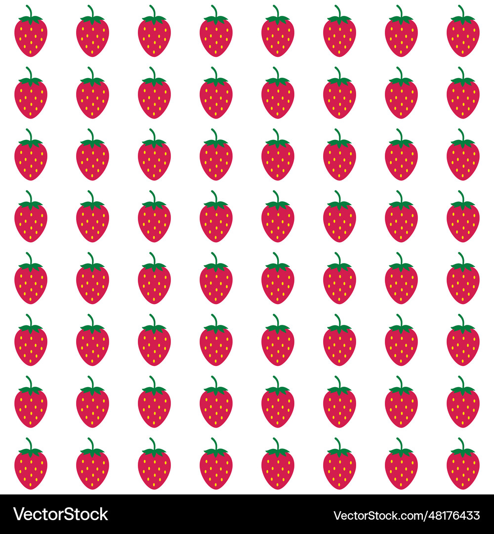 Strawberry seamless pattern summer berries Vector Image