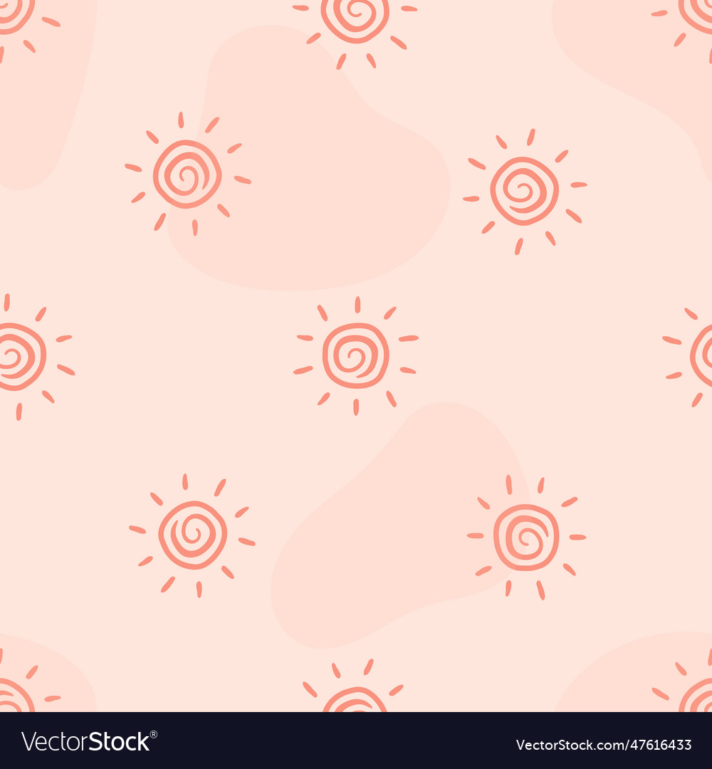 Sun seamless pattern Royalty Free Vector Image