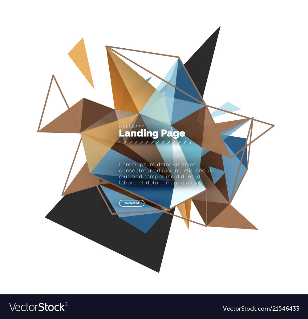 Triangular design abstract background landing Vector Image