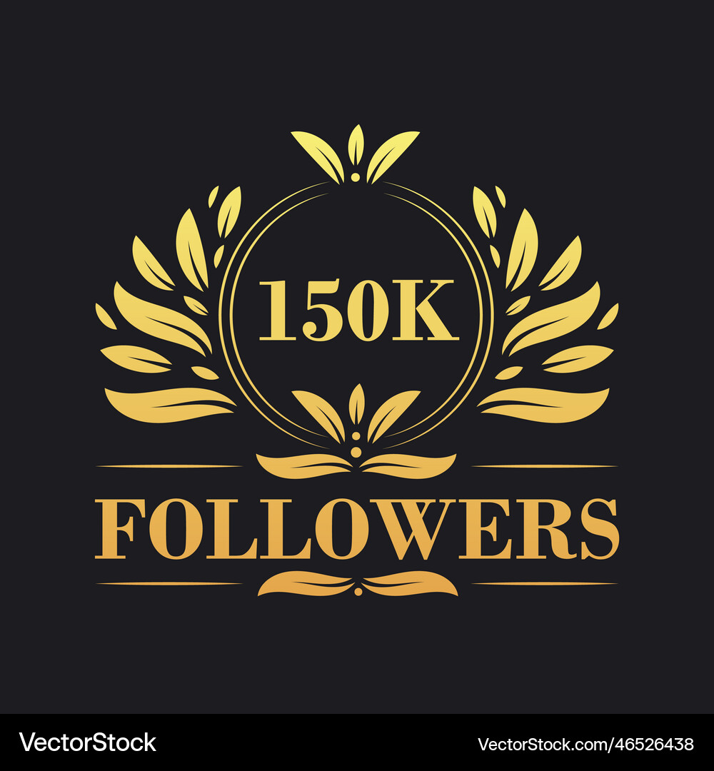 150k followers celebration design luxurious Vector Image