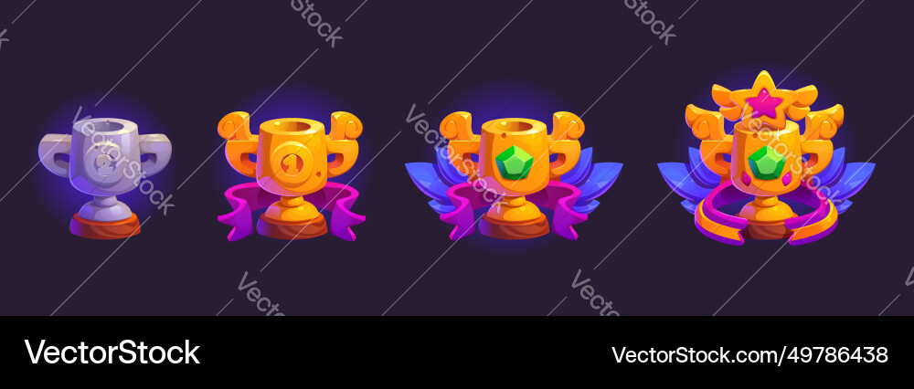 Award goblet for game level rank ui design Vector Image