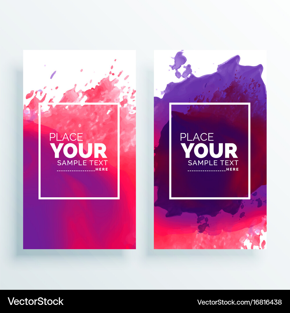 Banner with watercolor splash set Royalty Free Vector Image