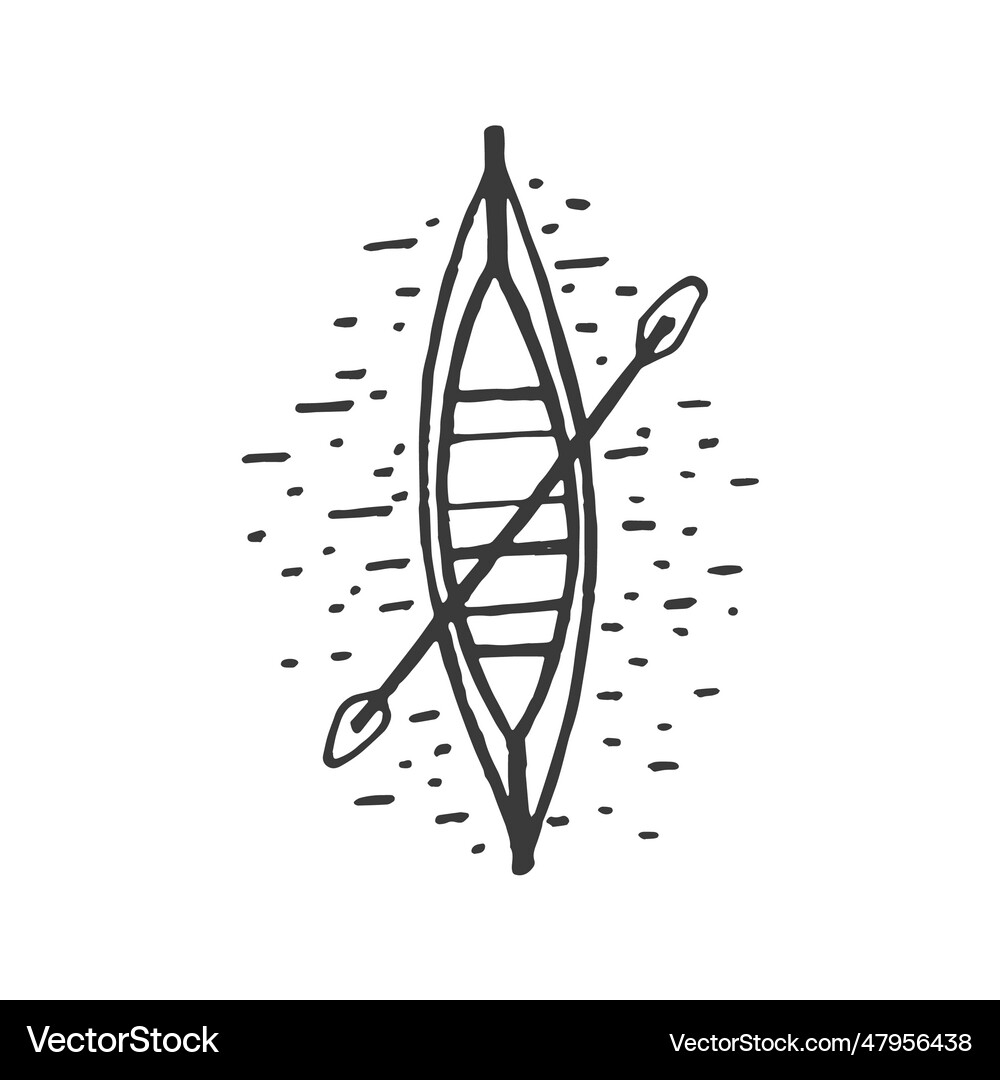 Boat drawing sail sailing handdrawn adventure Vector Image