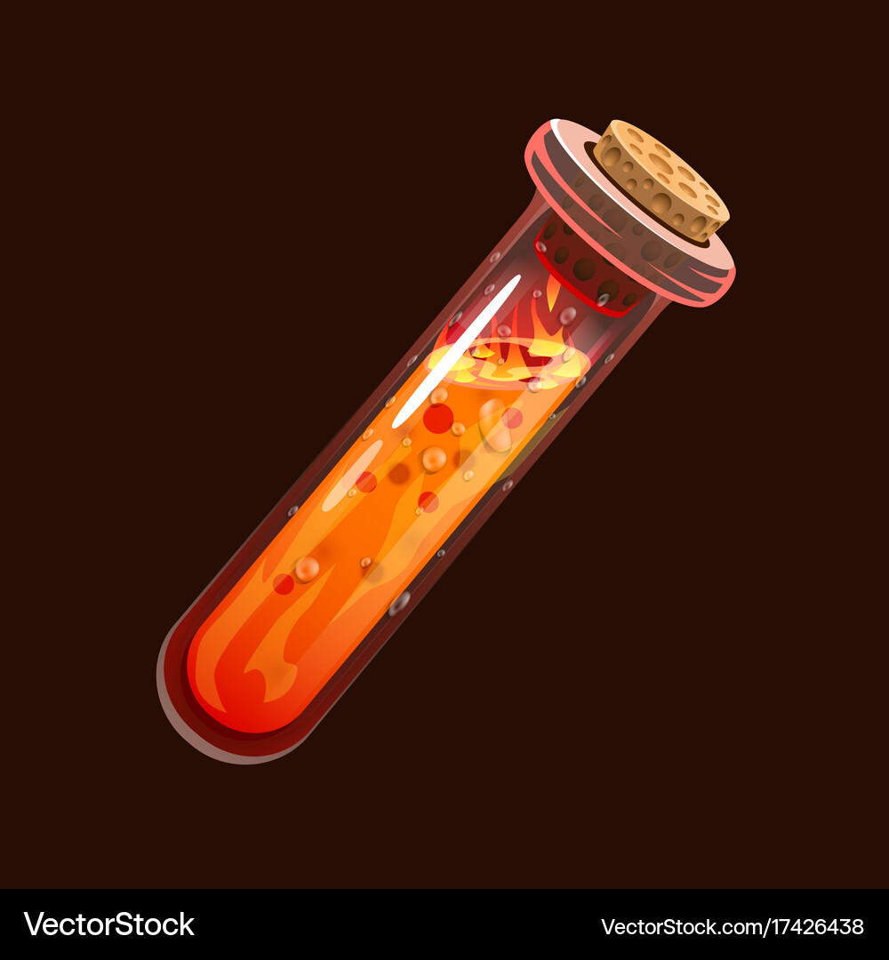 Bottle of fire game icon of magic elixir Vector Image