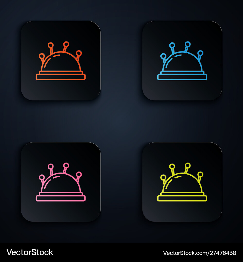 Color neon line needle bed and needles icon Vector Image
