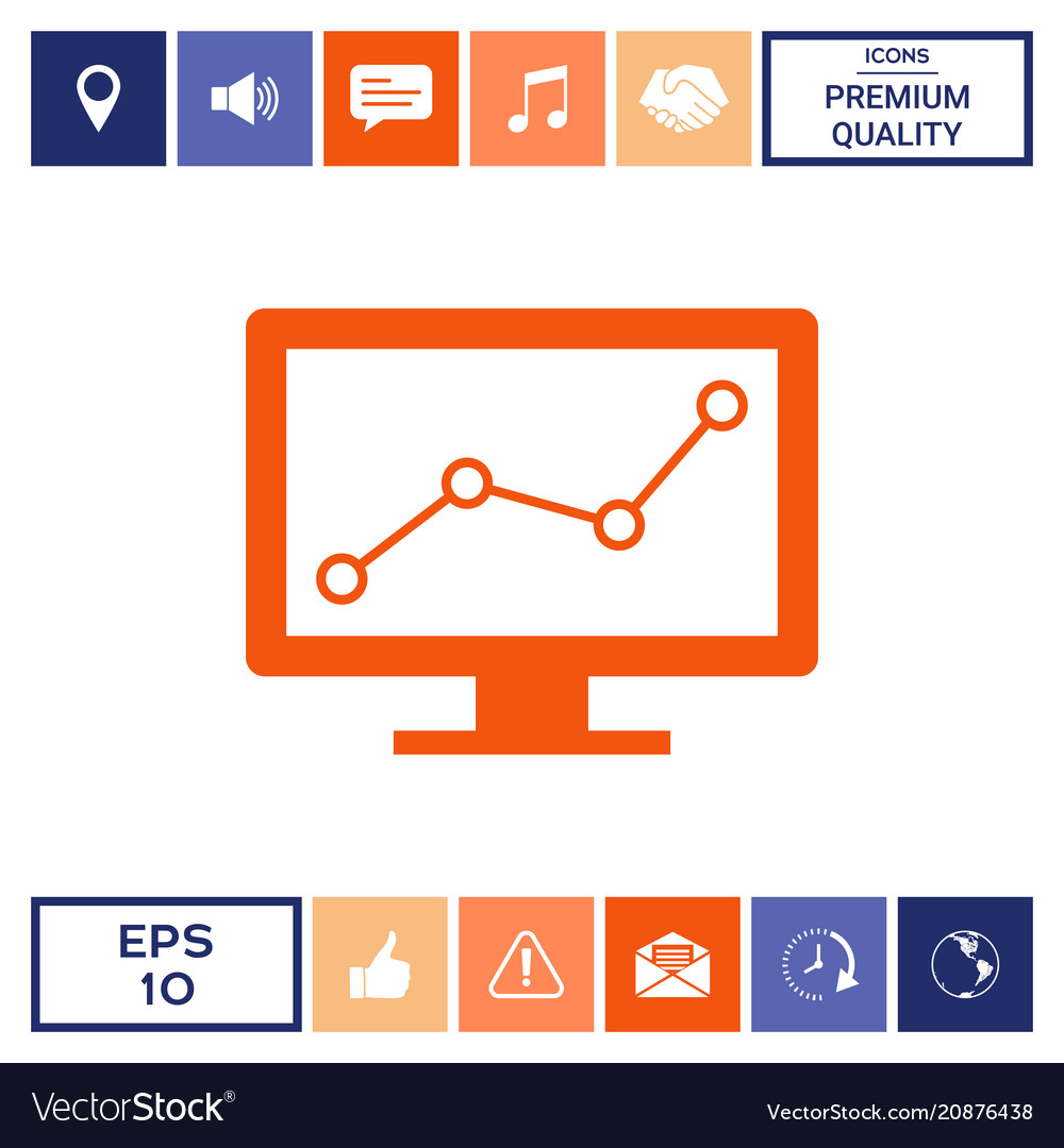 Computer monitors with graph Royalty Free Vector Image