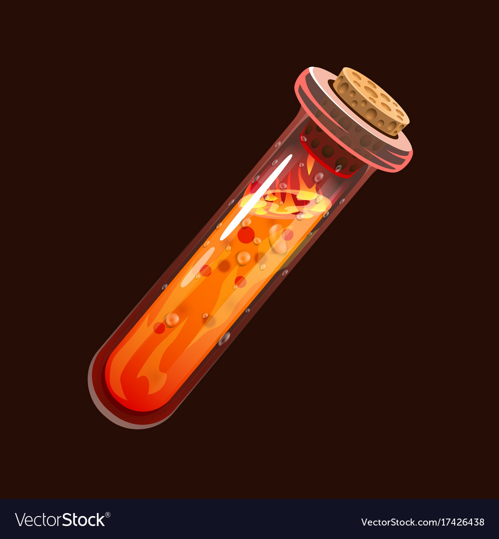 Fire Elixir Bottle Icon Royalty Free Vector Image