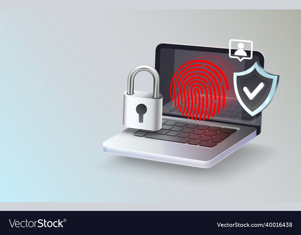 Laptop icon protection business padlock computer Vector Image