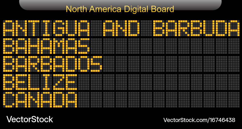 North america country digital board information Vector Image