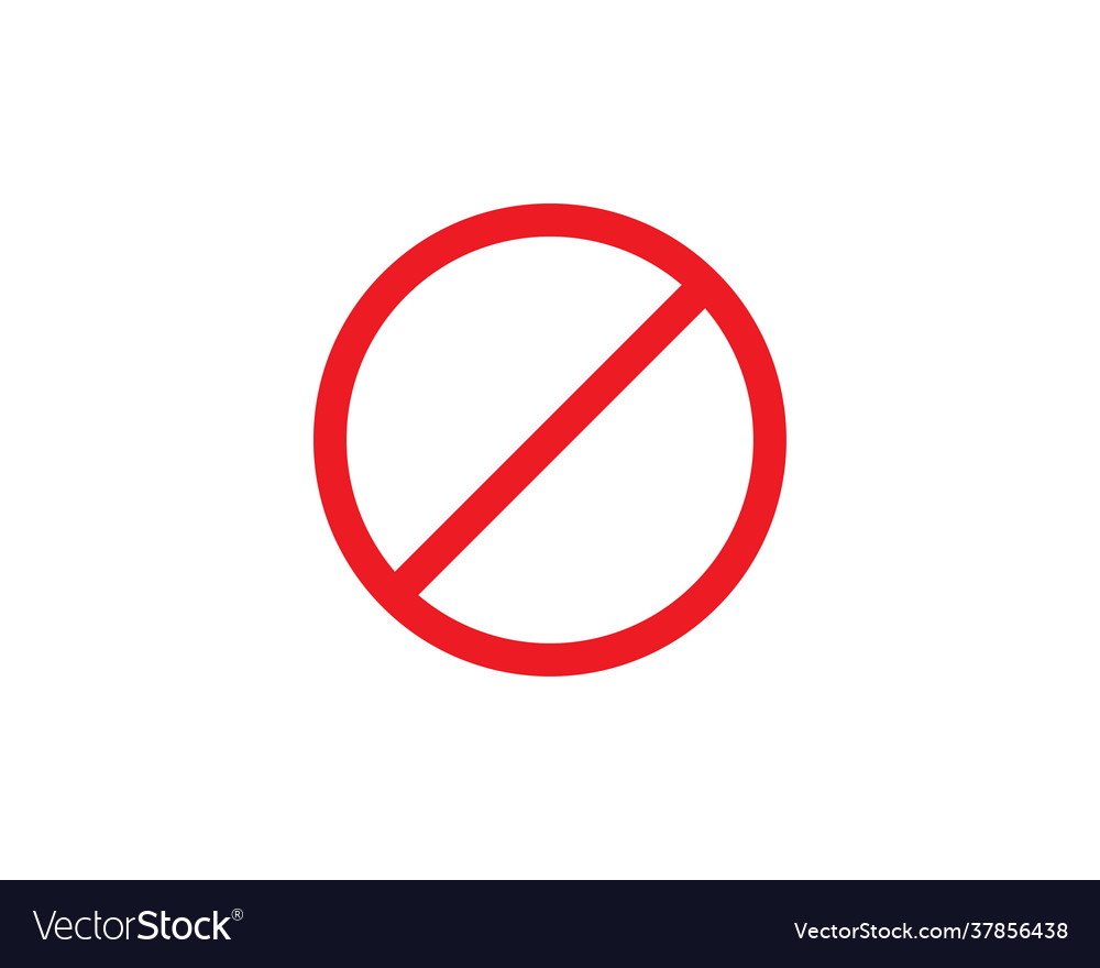 Red simple flat modern clean stop cancel block Vector Image