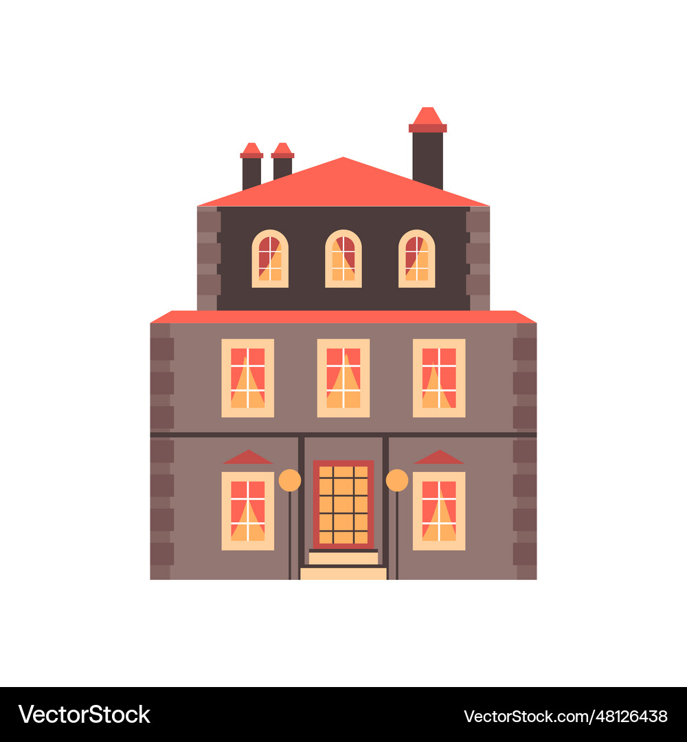 Retro victorian historic mansion building flat – Royalty-Free Vector ...