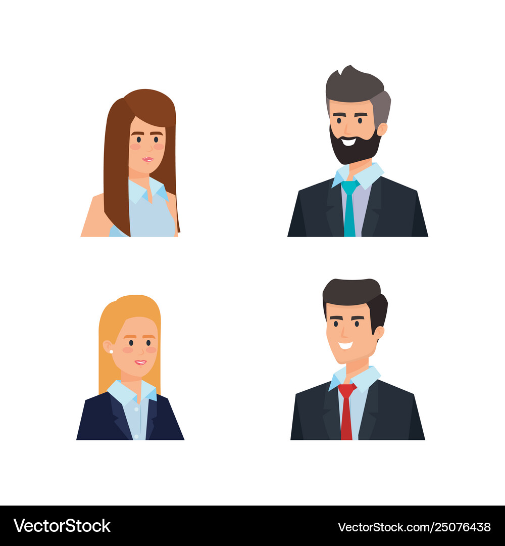 Set professional businesspeople elegant executive Vector Image