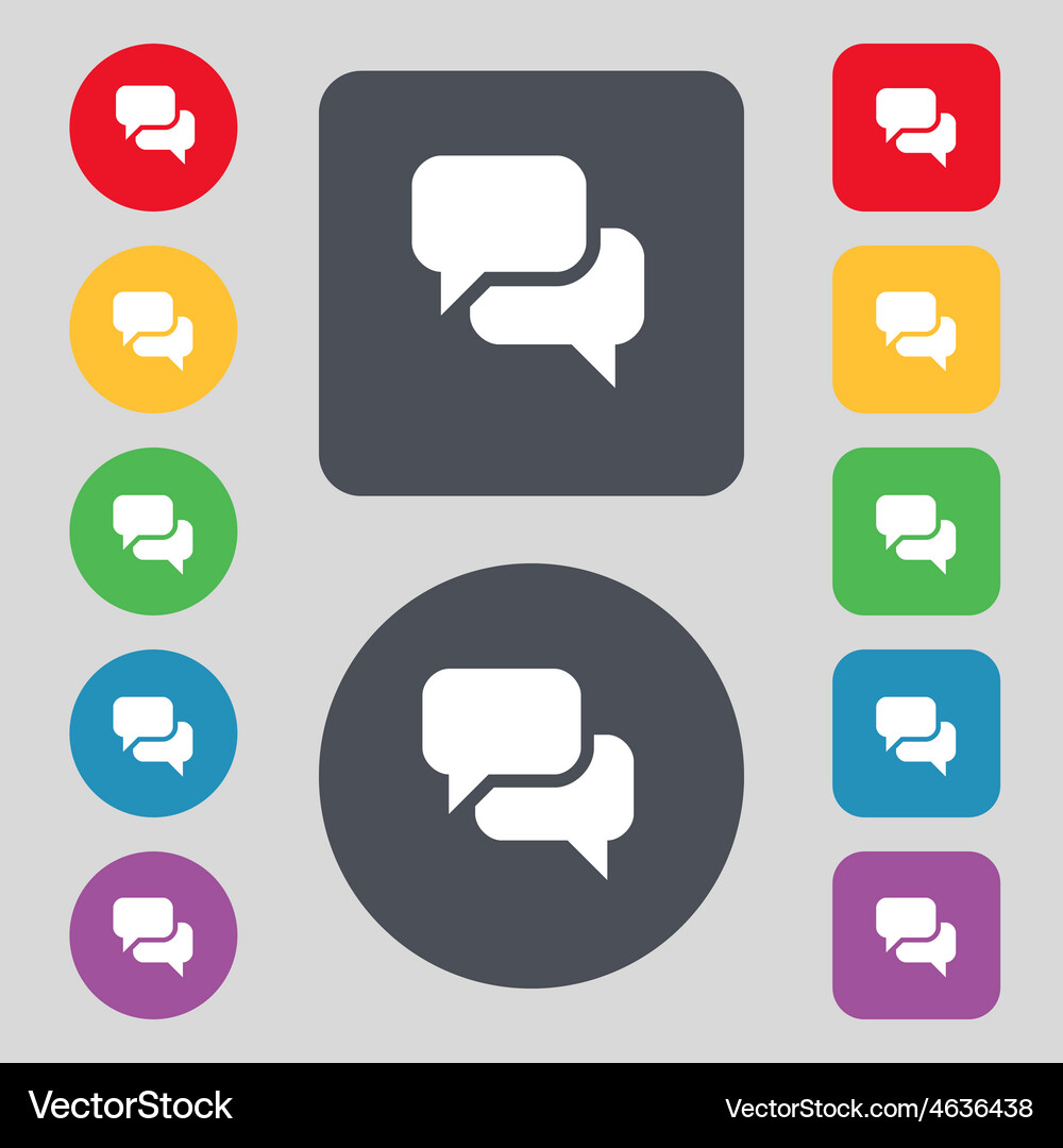 Speech bubble think cloud icon sign a set of 12 Vector Image