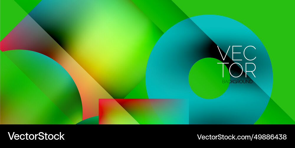 Squares and circles design fluid color gradients Vector Image