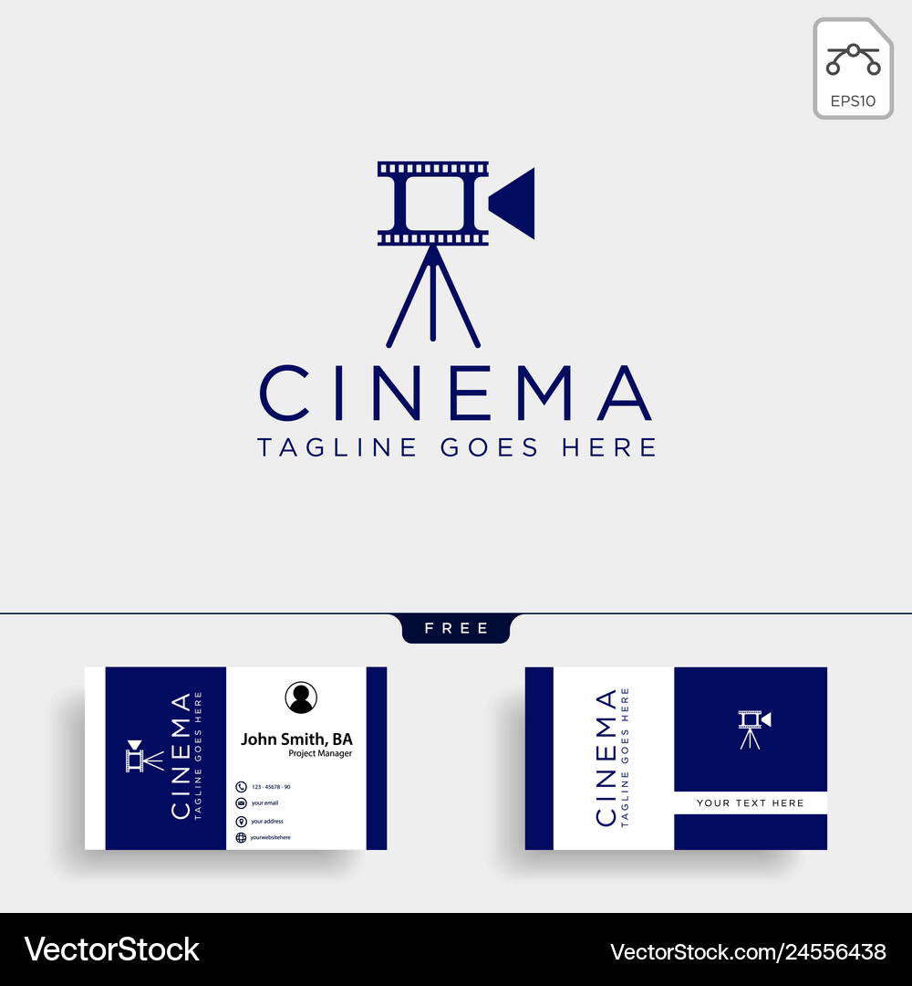 Video cinema with tripod stand simple logo Vector Image