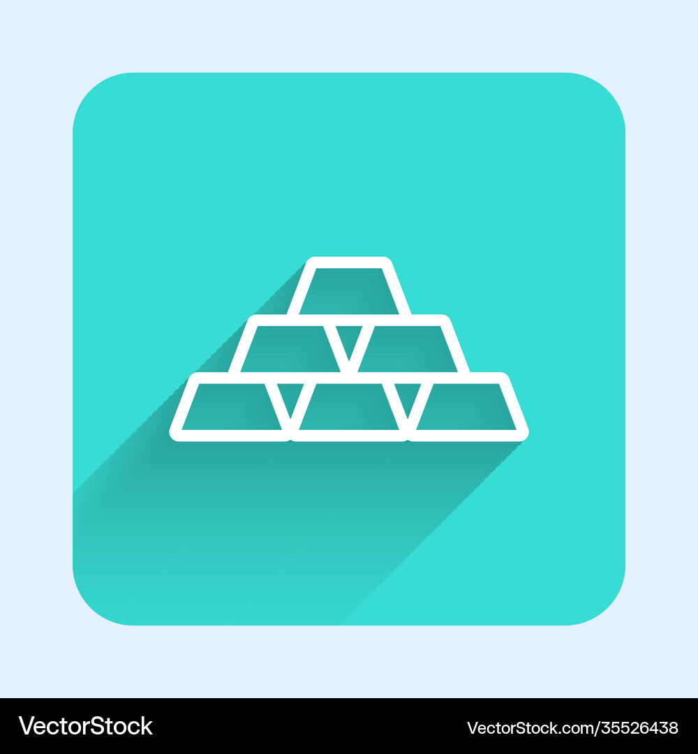 White line gold bars icon isolated with long Vector Image