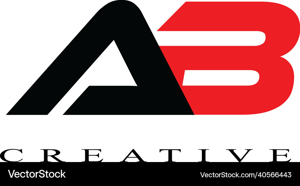 Ab letter logo design letter logo design template Vector Image