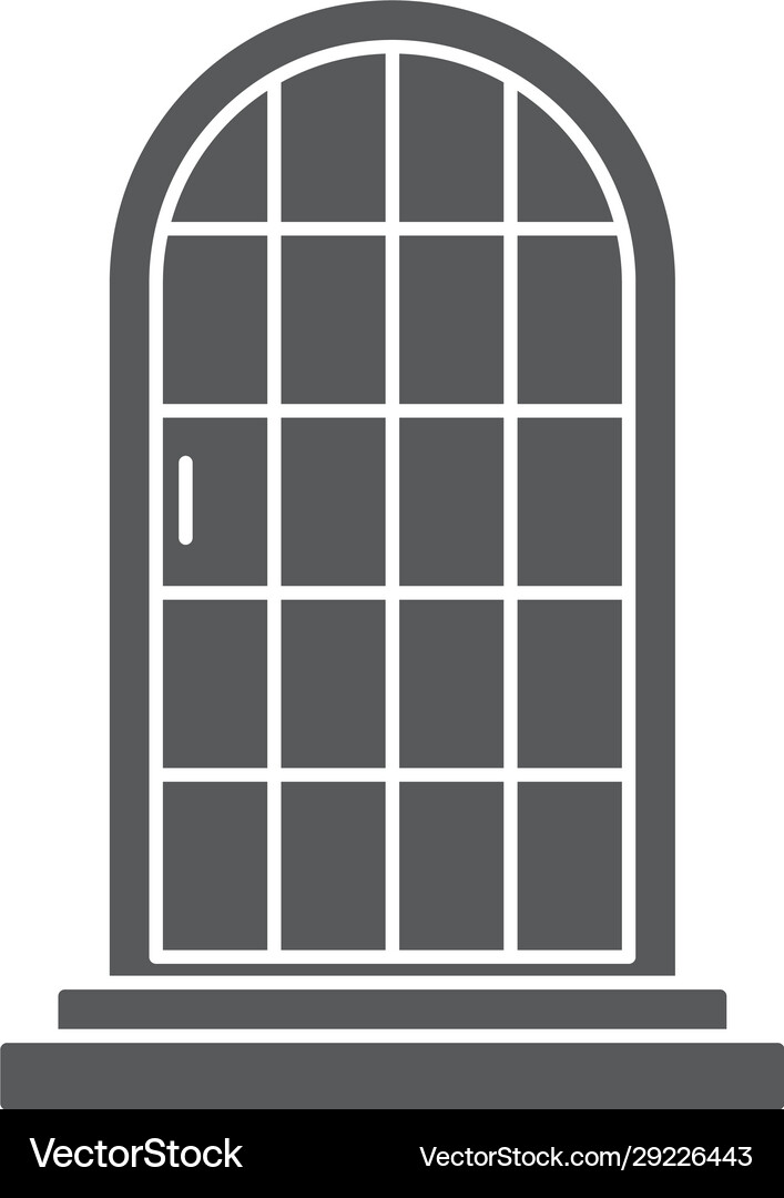 Arched door icon concept isolated on white Vector Image