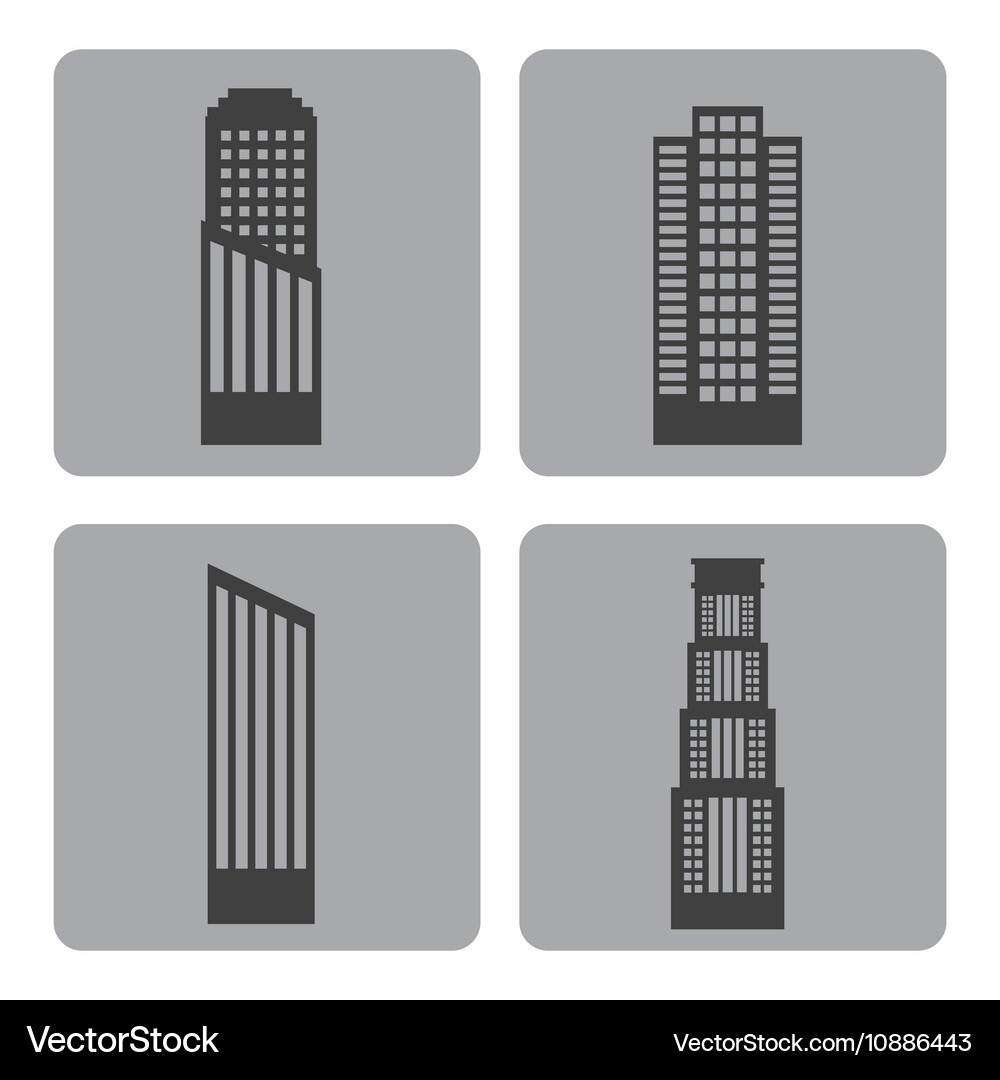 Buildings cityscape skyline icon Royalty Free Vector Image