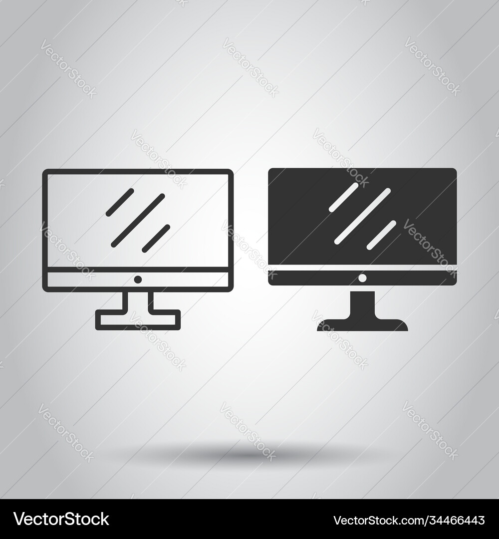 Computer monitor icon on isolated background Vector Image
