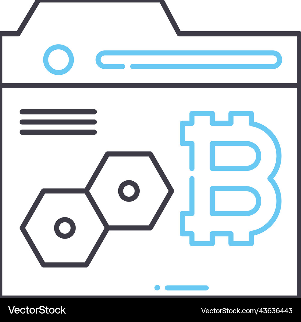 Cryptocurrency address line icon outline symbol Vector Image