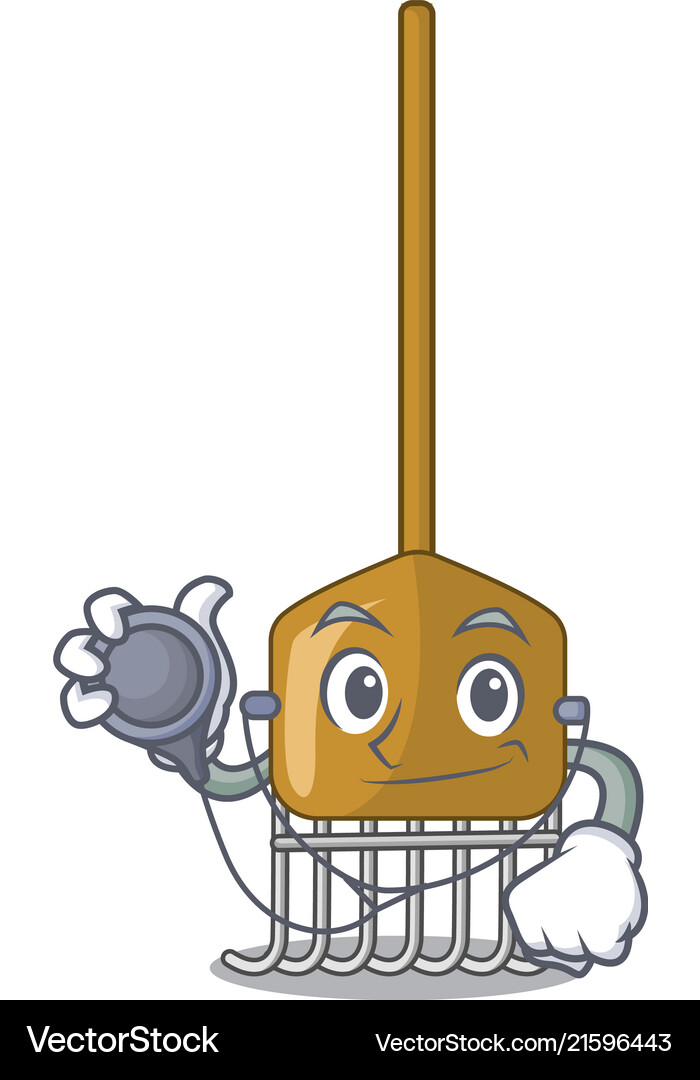 Doctor rake character cartoon style Royalty Free Vector