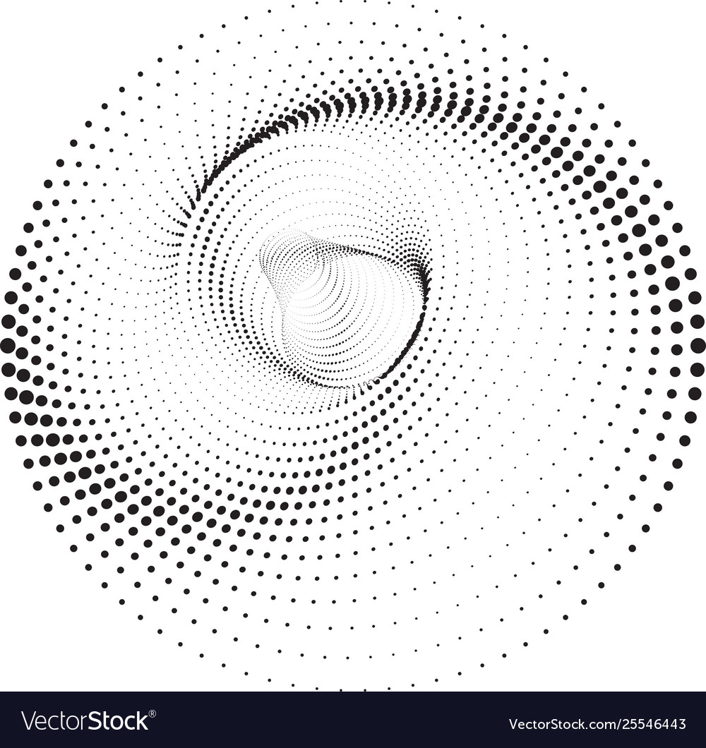 Dotted halftone spiral pattern or texture Vector Image