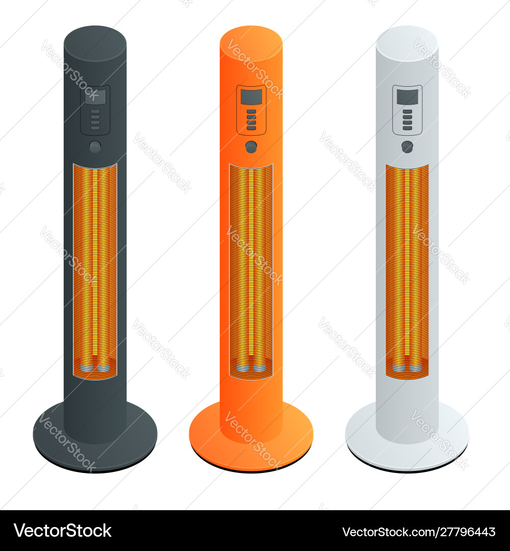 Electric modern long-wave infrared patio heaters Vector Image