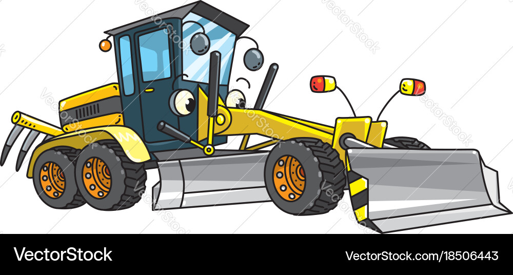 Funny grader car with eyes Royalty Free Vector Image