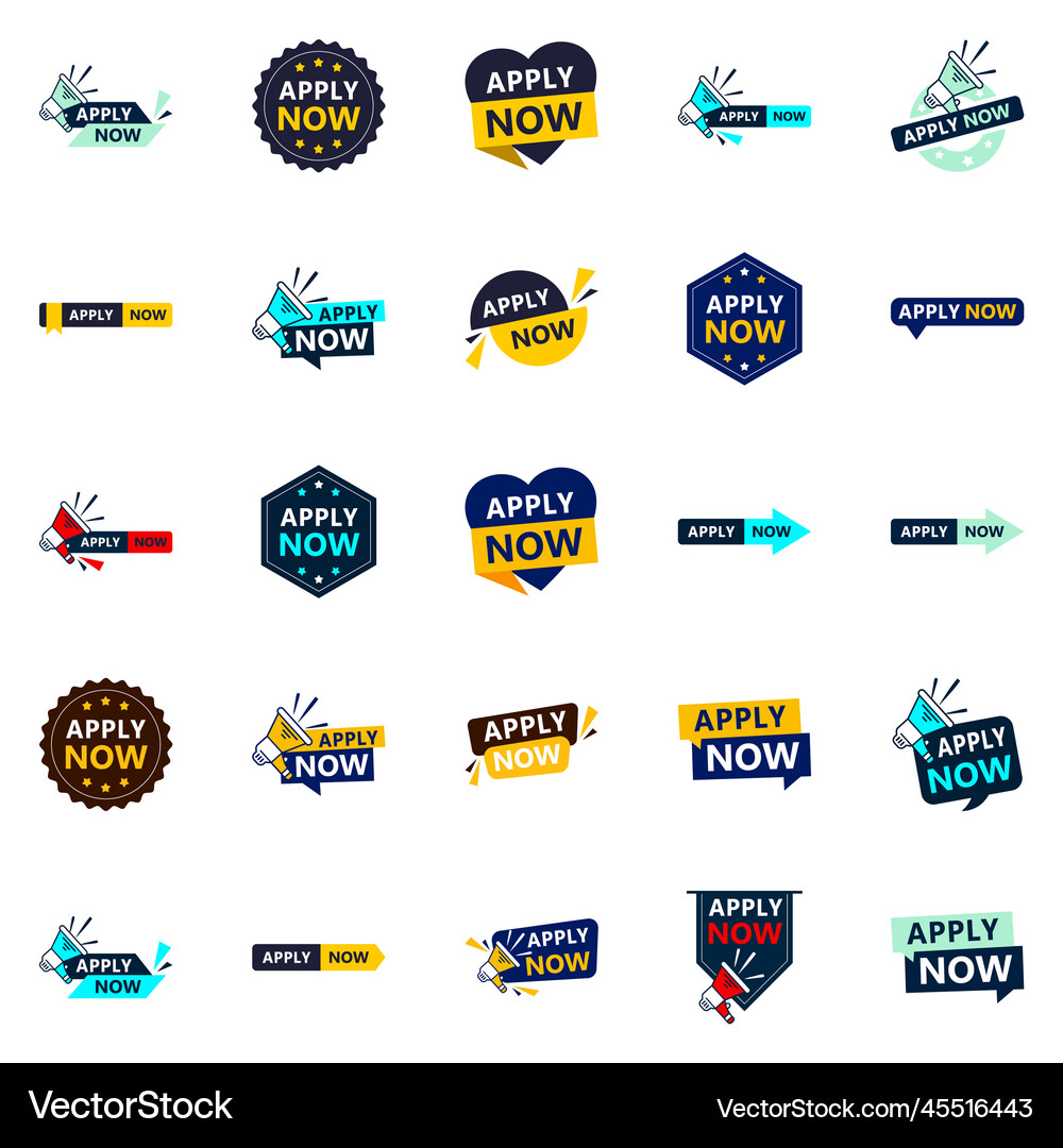 Get more applications with our pack of 25 apply Vector Image