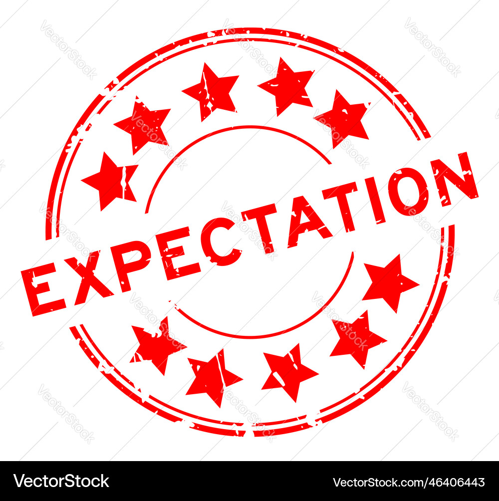 Grunge red expectation word round rubber seal Vector Image