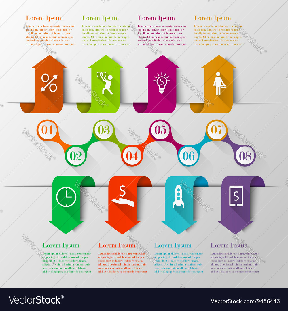 Infographics arrows timeline template Royalty Free Vector Infographics arrows timeline template Royalty Free Vector