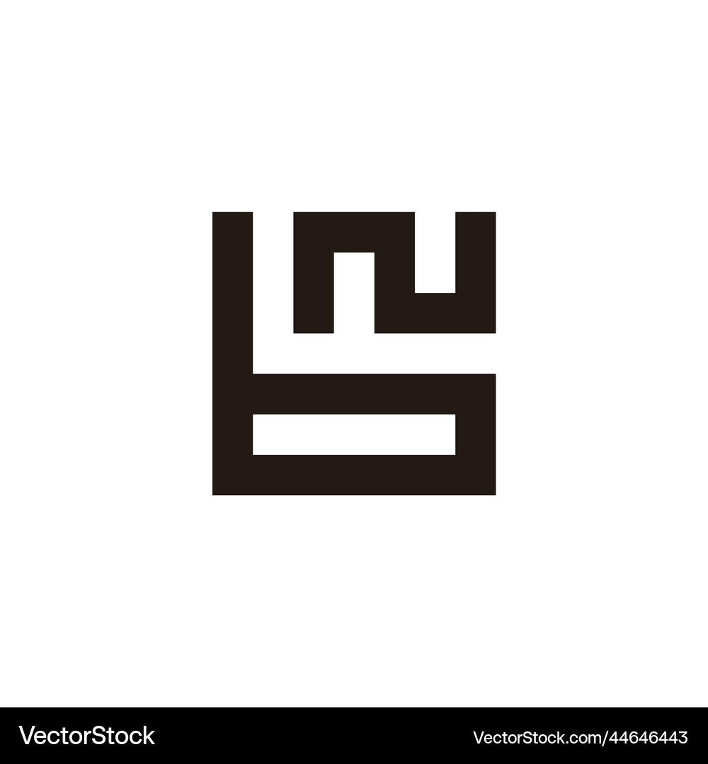 Letter bn nb b n square geometric symbol simple Vector Image
