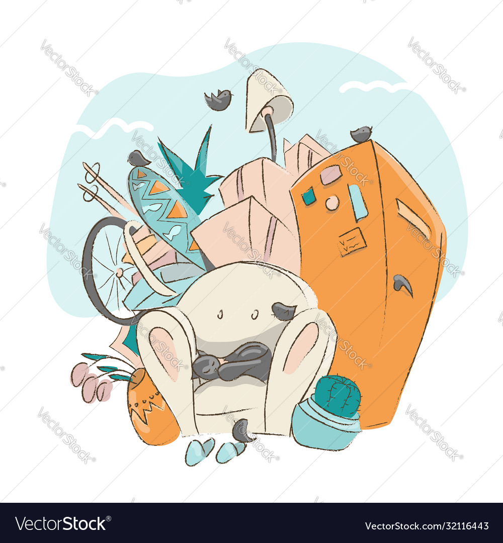 Moving set objects Royalty Free Vector Image - VectorStock