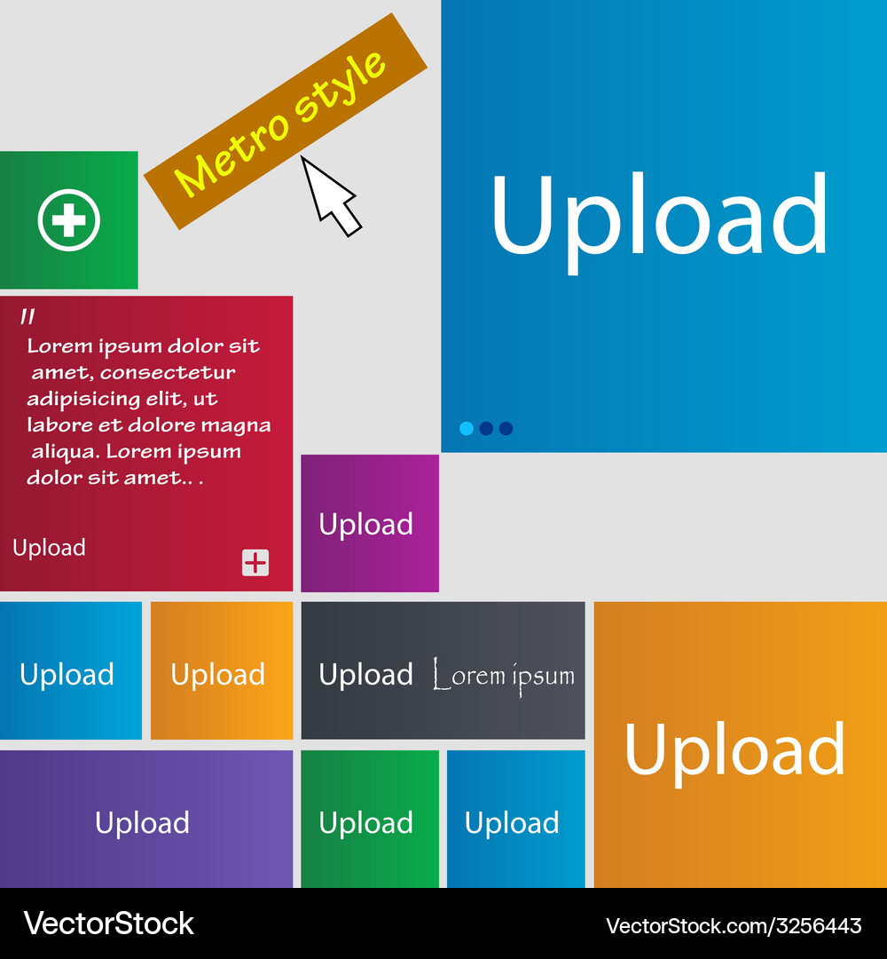 Upload sign icon load symbol set of colored Vector Image