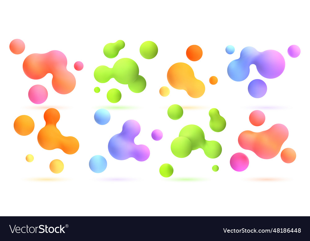 3d Abstract Blobs Set Royalty Free Vector Image