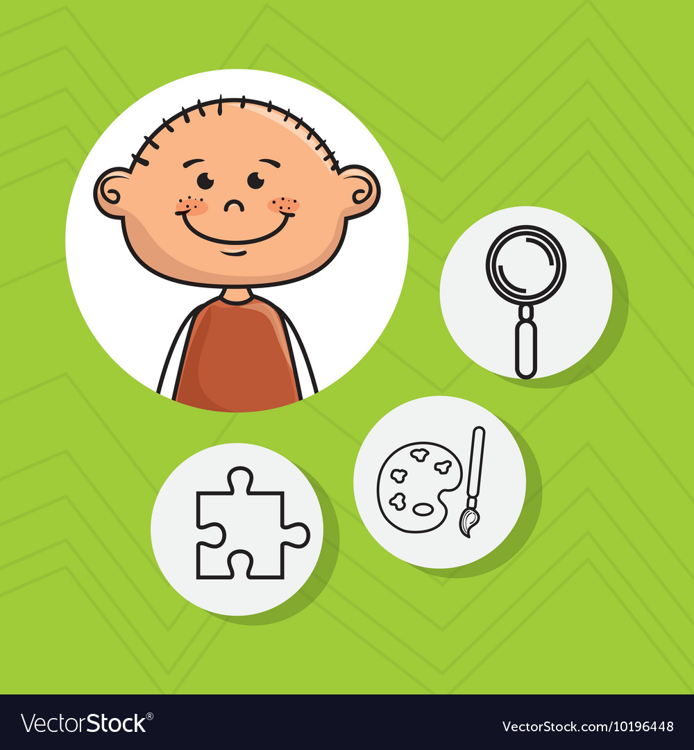 Boy school creative idea Royalty Free Vector Image