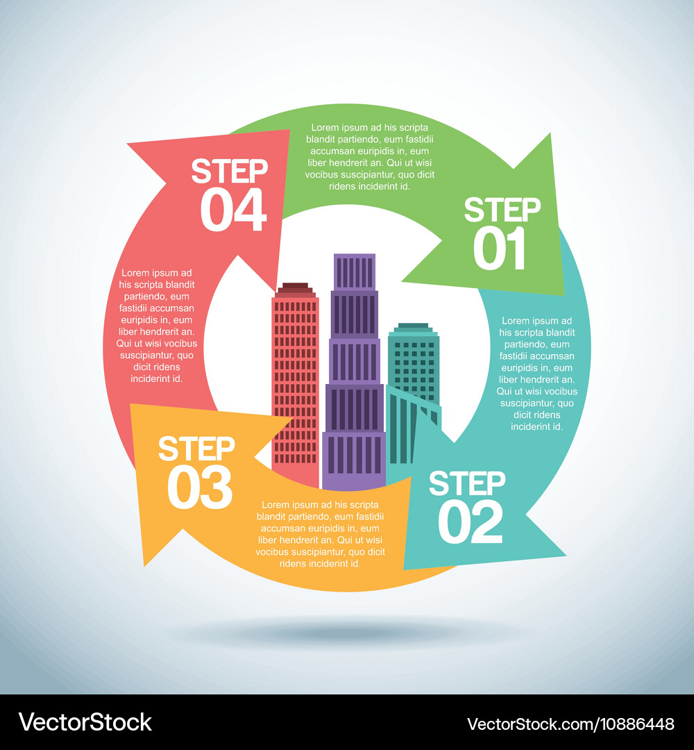 Buildings infographic city presentation Royalty Free Vector