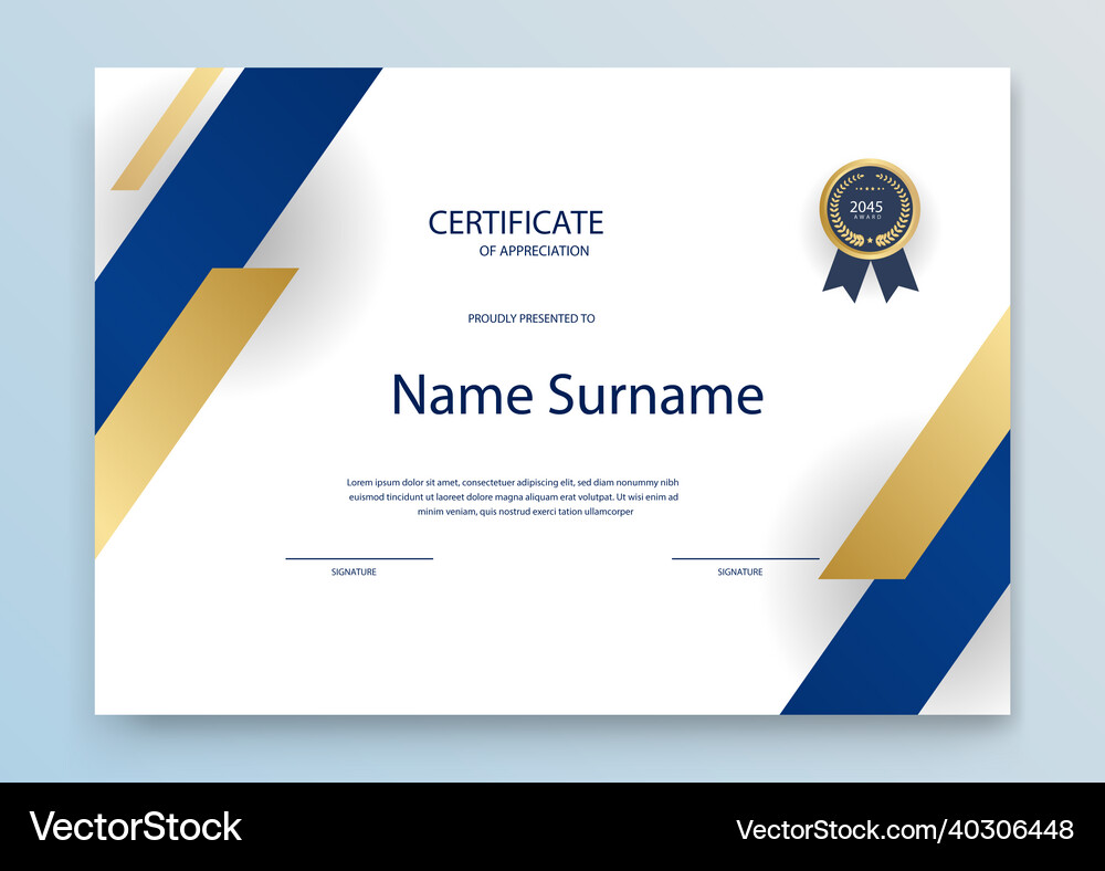 Certificate template diploma of modern design Vector Image