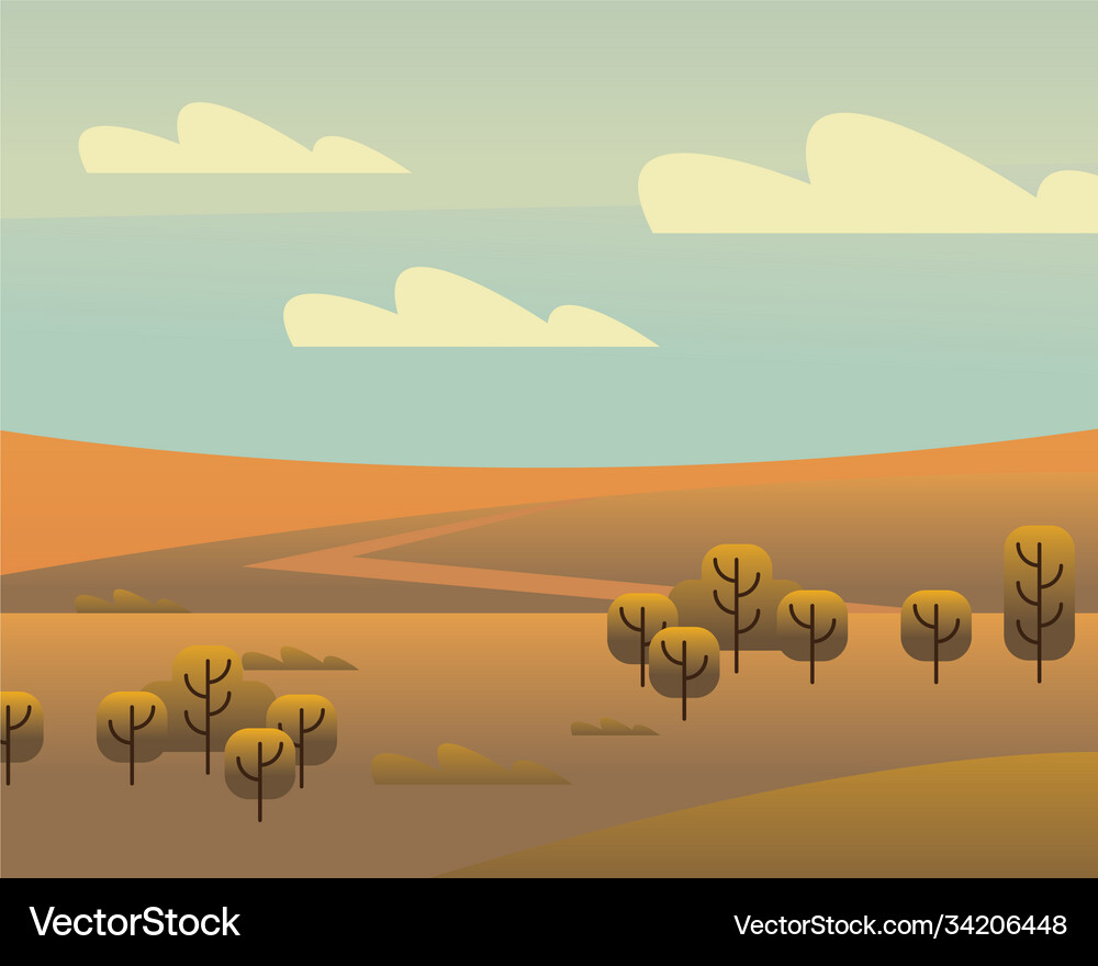 Landscape trees and clouds design Royalty Free Vector Image